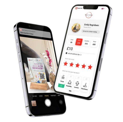 Our cashless tipping platform makes digital tips hassle-free
