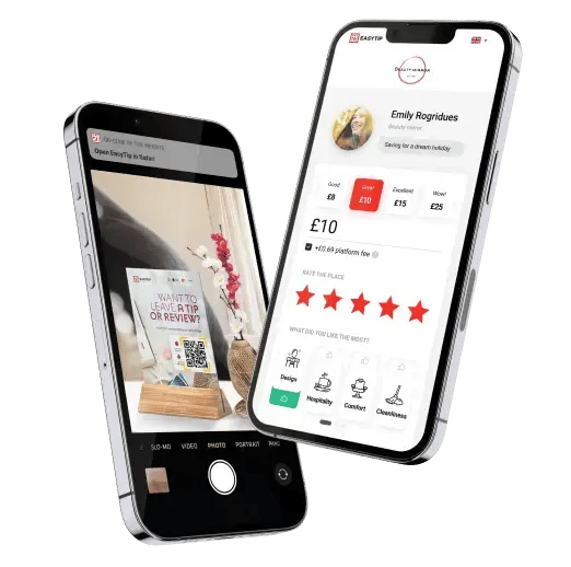 Our cashless tipping platform makes digital tips hassle-free
